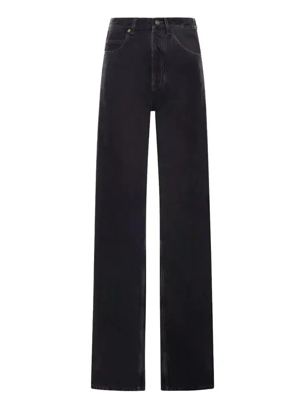 Saint Laurent V-waist Wide-leg Jeans - Black