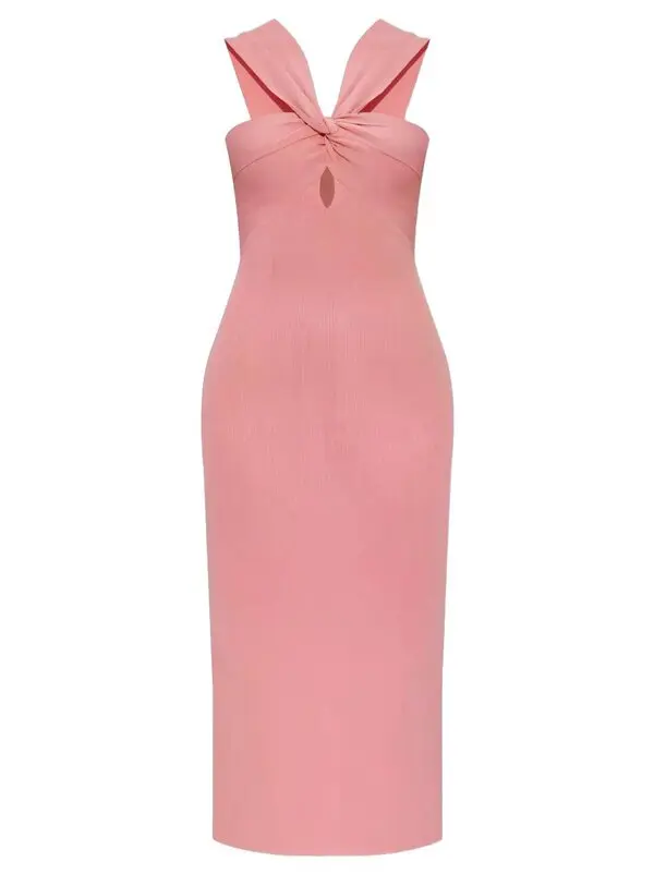 Cult Gaia Dawnette Twist-neck Midi Dress - Pink