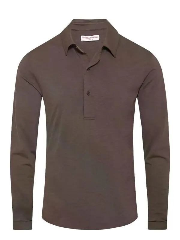 Orlebar Brown Sebastian Long-sleeve Merino-wool Polo Shirt - Brown