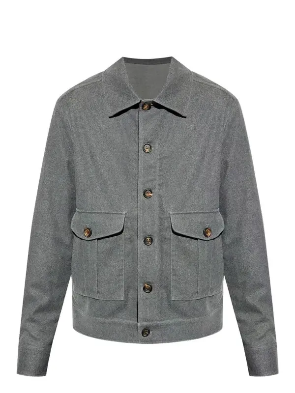 Eleventy Button-fastening Flap-pocket Jacket - Grey