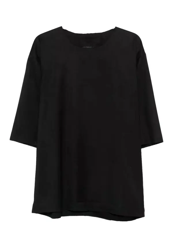 HAMZA Frayed-hem T-shirt - Black
