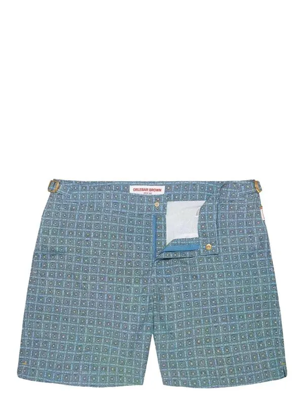 Orlebar Brown Bulldog Solstice Geometric-pattern Swim Shorts - Blue