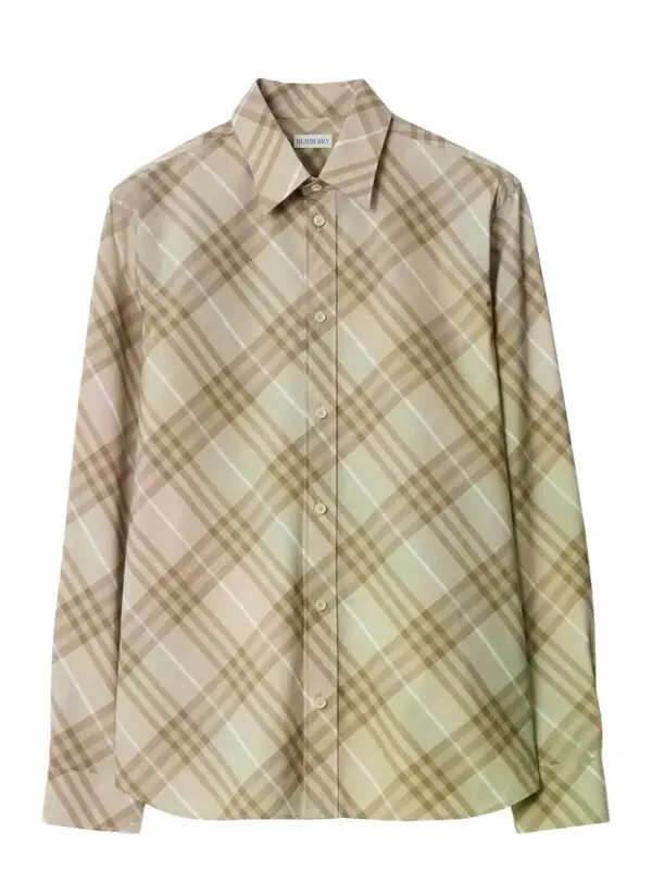 Burberry Checked Cotton Shirt - Neutrals