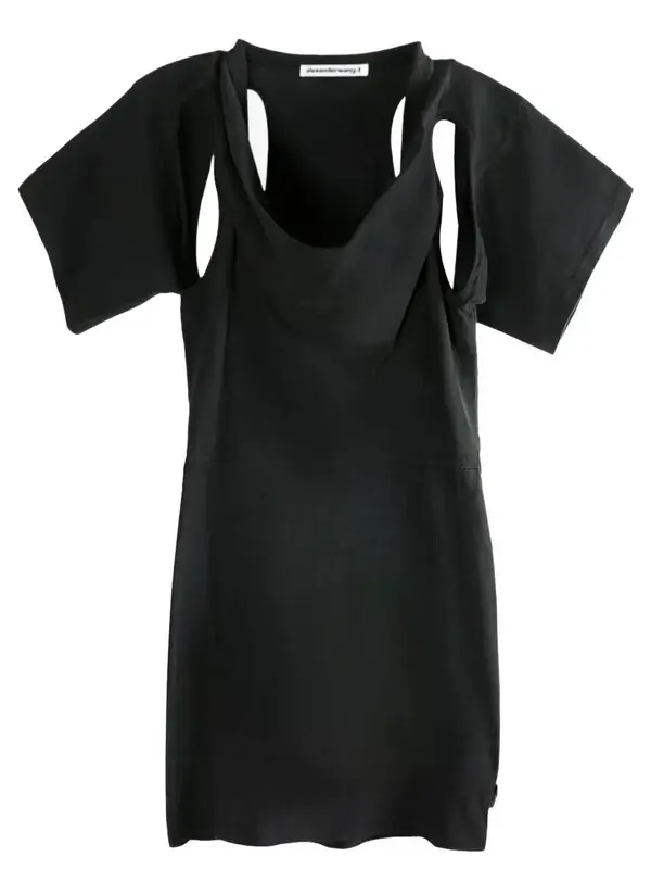 Alexander Wang Cut-out Draped Mini Dress - Black