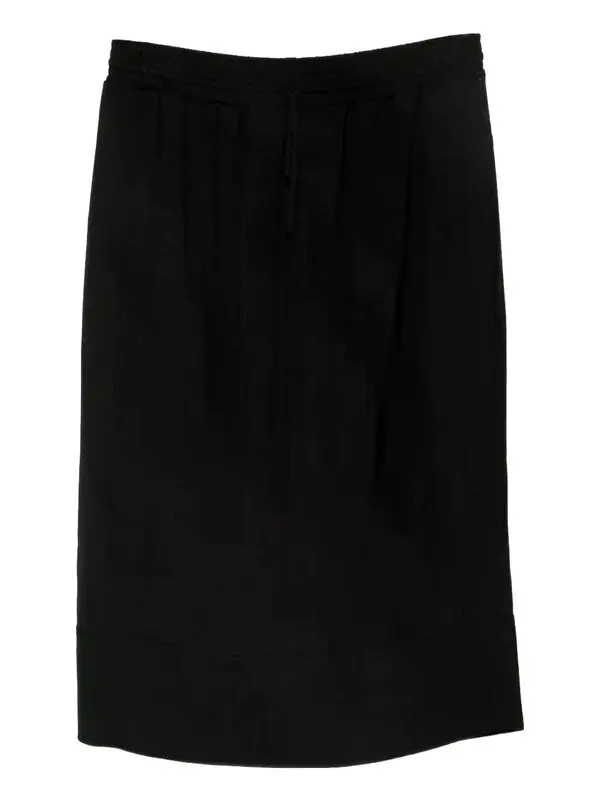 Colville Drawstring Midi Skirt - Black