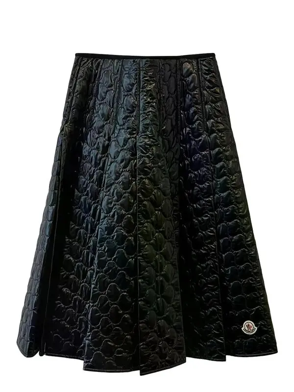 Moncler Quilted Pleated Midi Skirt - Black