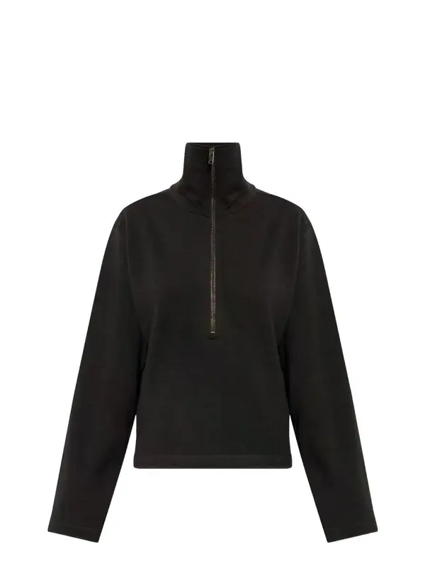 LEMAIRE High-neck Zip-up Sweatshirt - Black