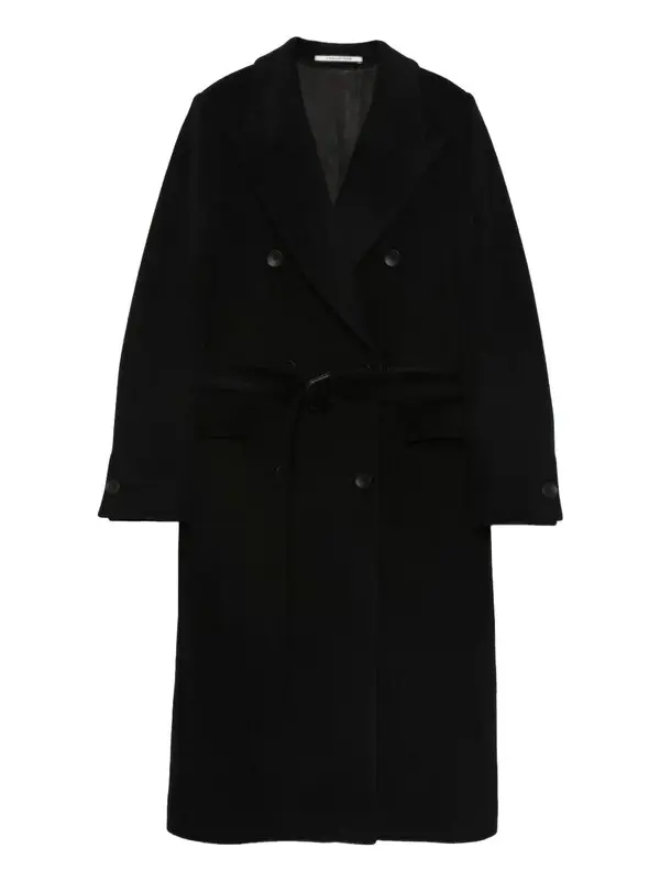 Tagliatore Belted Double-breasted Coat - Black