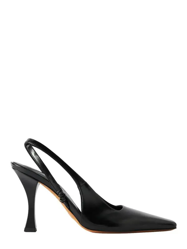 Proenza Schouler Trap Glossed-leather Slingback Pumps - Black