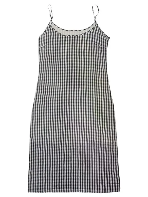 Callipygian Gingham Midi Dress - Black