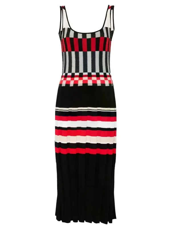 Colville Madras Midi Dress - Black