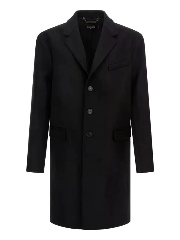 Dsquared2 Button-fastening Wool Coat - Black