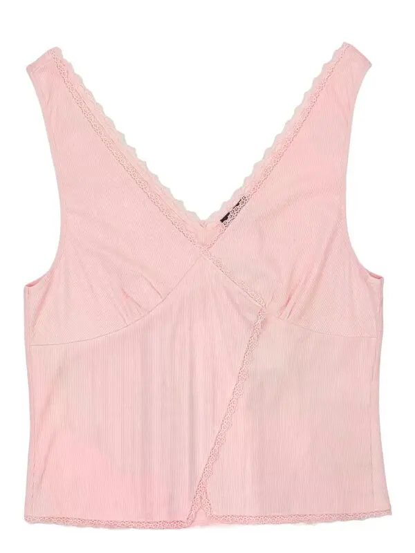 Callipygian V-neck Cropped Tank Top - Pink