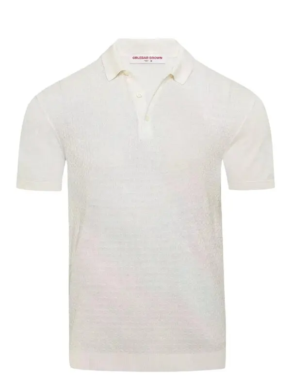 Orlebar Brown Textured Short-sleeve Polo Shirt - White