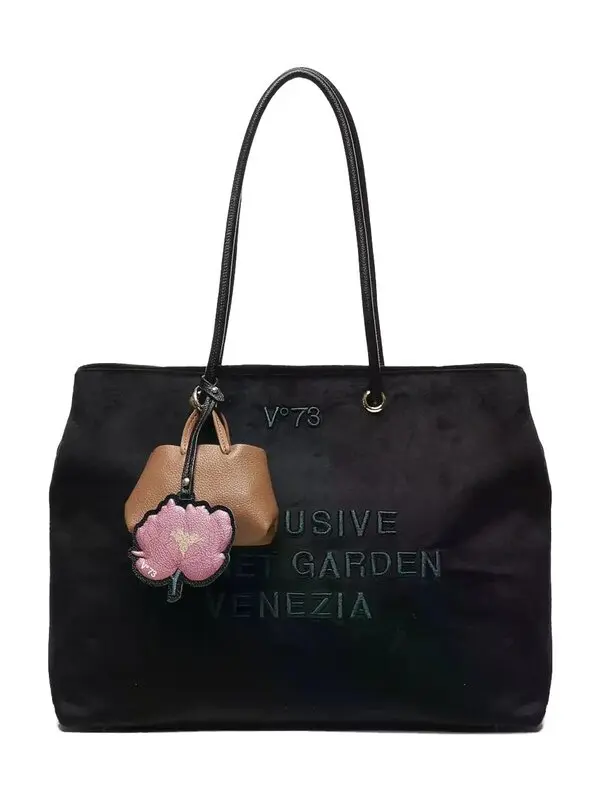 V°73 Embroidered Tote Bag - Black