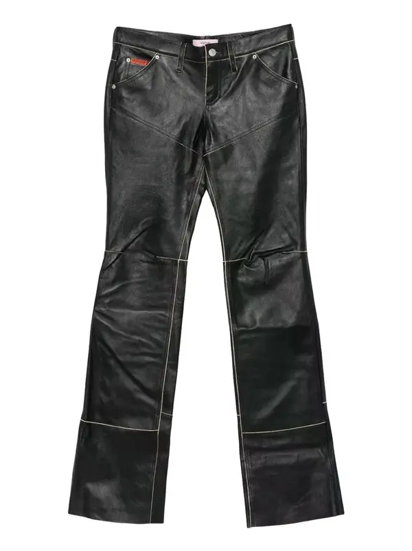 Martine Rose Paneled Leather Trousers - Black