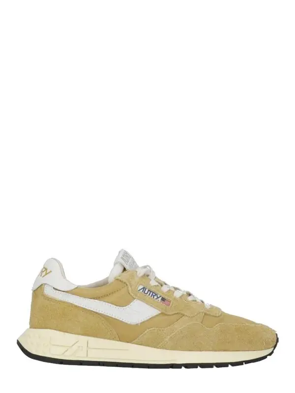 AUTRY Pebbled Leather Sneakers - Beige