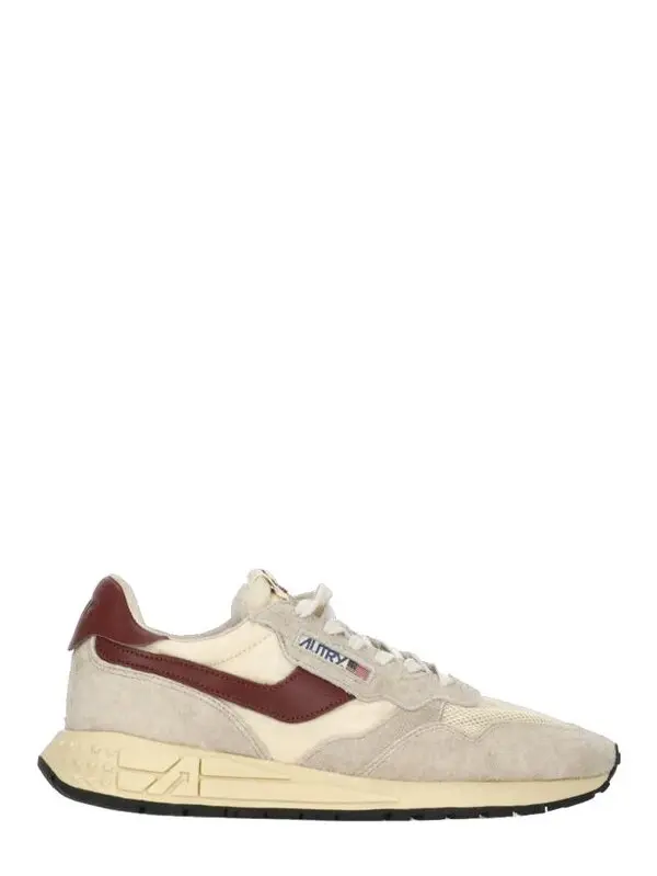 AUTRY Pebbled Leather Sneakers - Beige