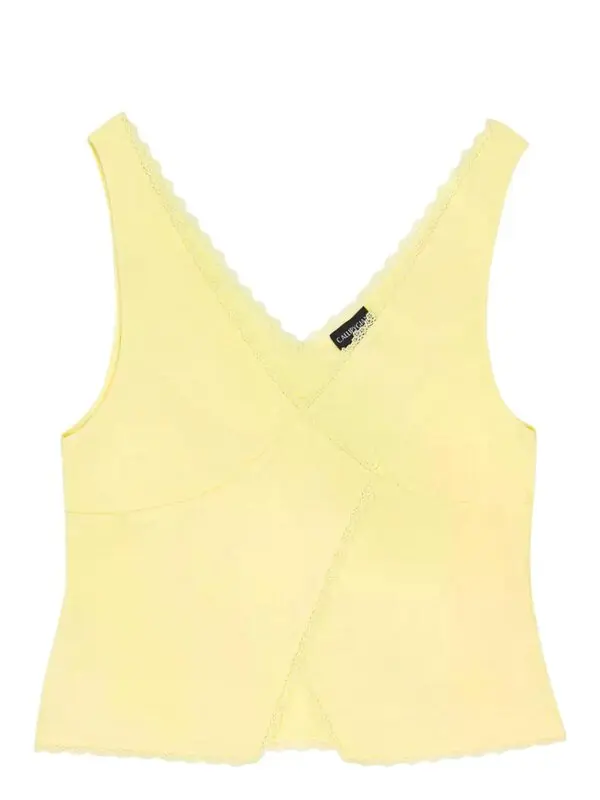 Callipygian V-neck Tank Top - Yellow