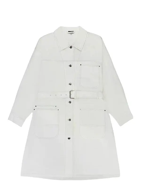 Callipygian Denim Trench Coat - White