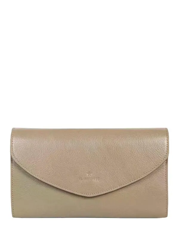 Il Bisonte Bigallo Flap Leather Clutch - Neutrals