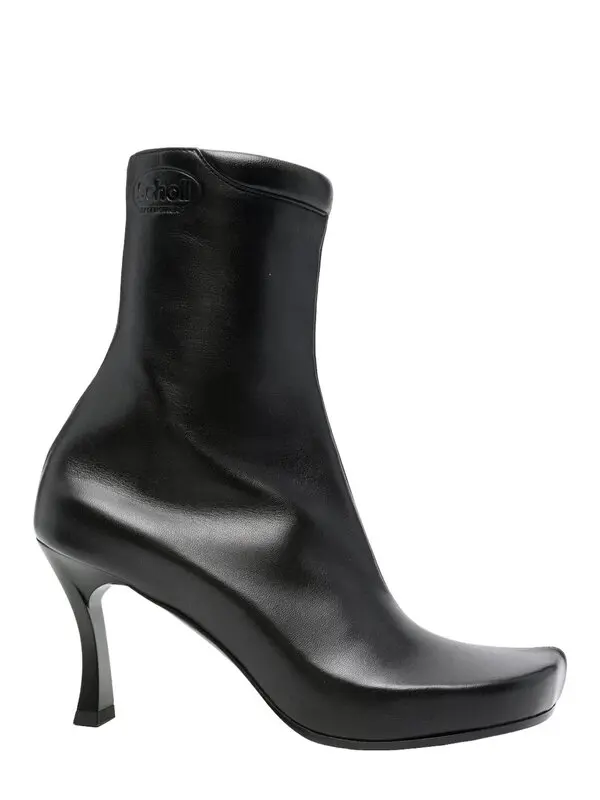 Balenciaga Leather Square-toe Boots - Black