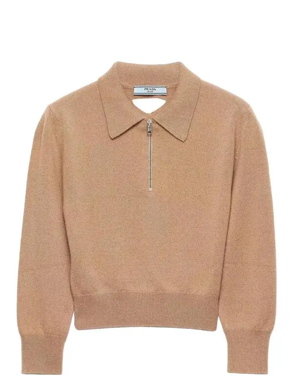 Prada Cashmere Polo Sweater - Brown