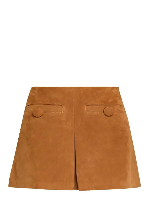 Marc Jacobs Suede Pleat Mini Skirt - Copper