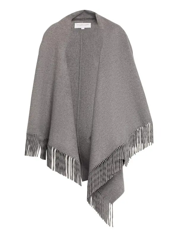 Michael Kors Wool Clutch Coat With Fringe - Banker Mel