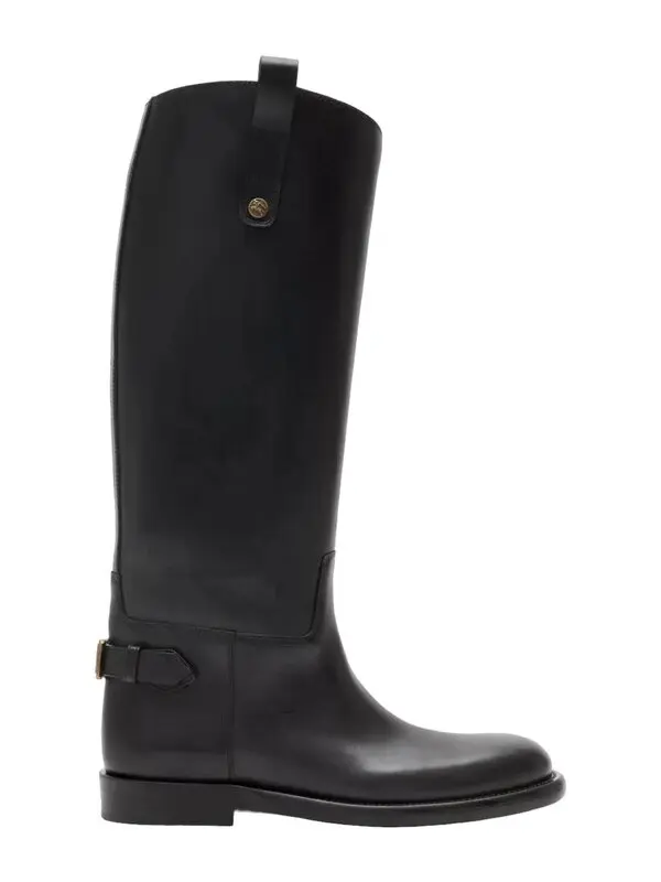 Burberry Cavalier Leather Knee-high Boots - Black