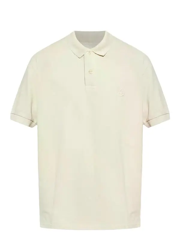 MARANT Embroidered Polo Shirt - Neutrals