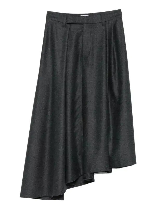 Brunello Cucinelli Pleated Asymmetric Skirt - Grey
