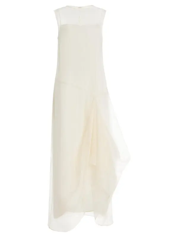 Staud Viola Silk Midi Dress - Ivory
