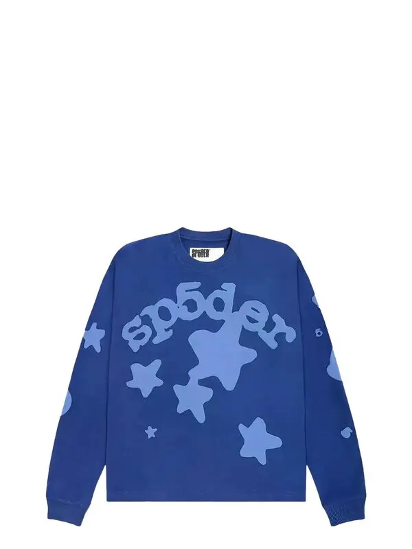 SP5DER Star-print Long-sleeve T-shirt - Blue