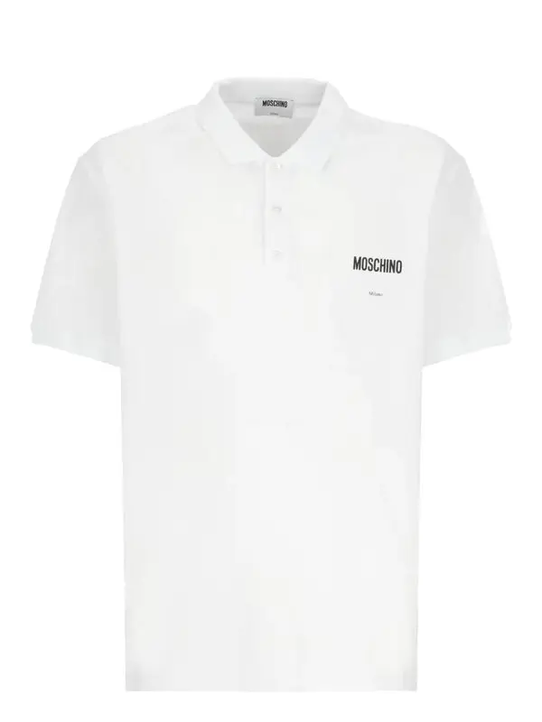 Moschino Three-button Logo Polo Shirt - White