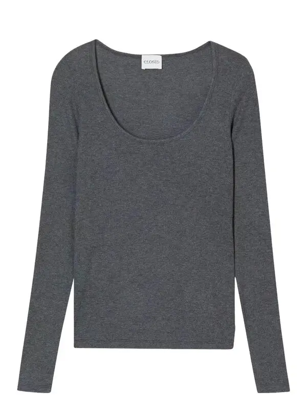 Closed Long Sleeve Top - Grey
