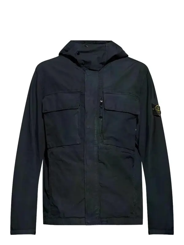 Stone Island Hooded Patch-pocket Jacket - Blue