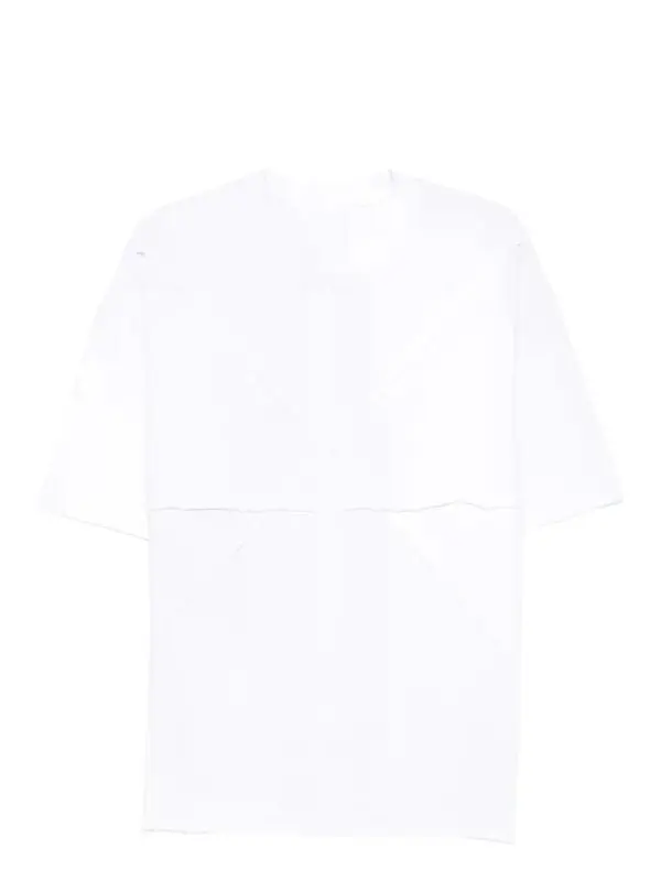 HAMZA Short-sleeved Raw-edge T-shirt - White