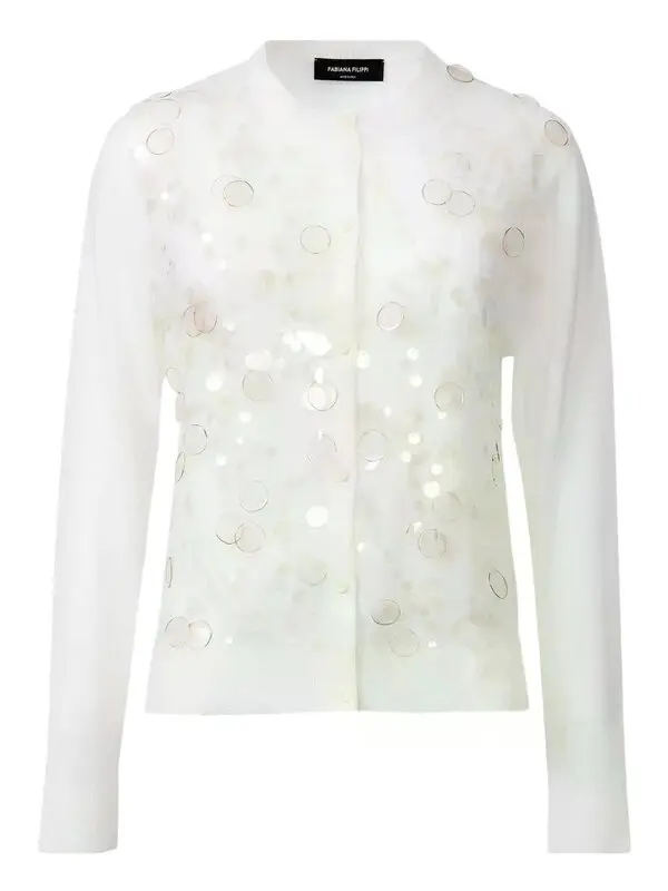 Fabiana Filippi Sequin-embellished Cardigan - White