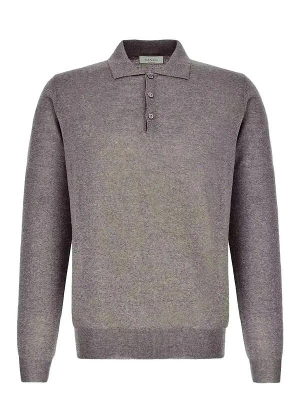 Canali Polo-neck Long-sleeved Sweater - Neutrals
