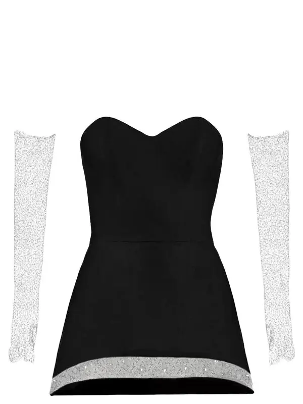 VESTIAIRE D'UN OISEAU LIBRE Dina Embellished Off-shoulder Dress - Black