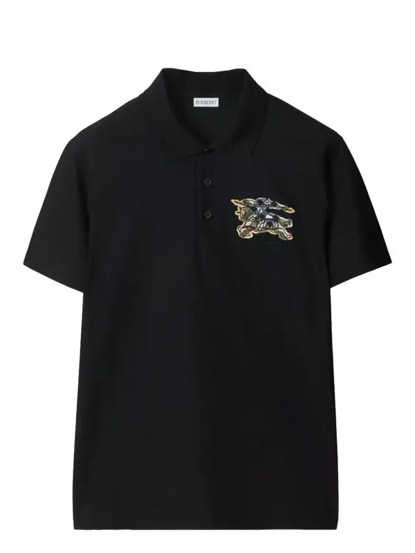 Burberry Equestrian Knight Design Polo Shirt - Black