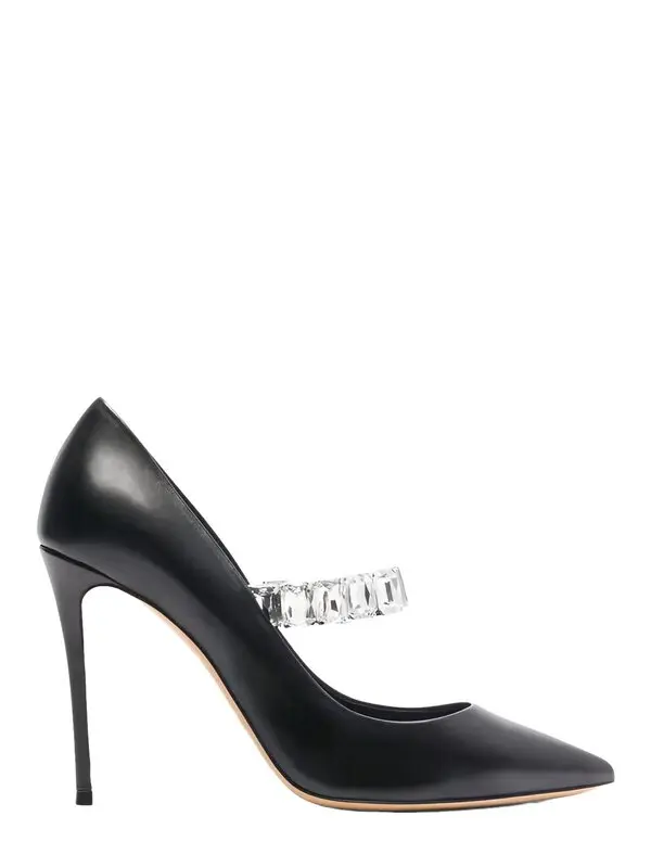 Casadei 100mm Julia Minorca Crystal-embellished Pumps - Black