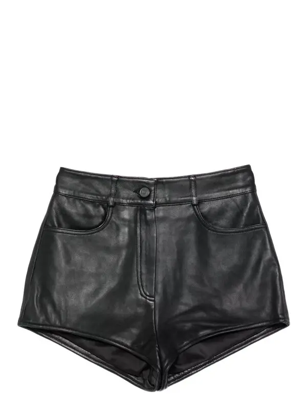 THE FRANKIE SHOP Leather Pocket Shorts - Black