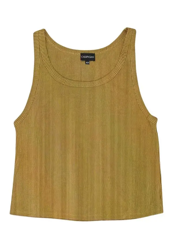 Callipygian Ribbed Tank Top - Brown