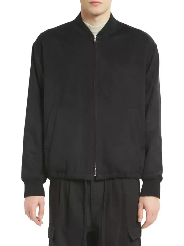 Barena Venezia Wool Zip-front Bomber Jacket - Black