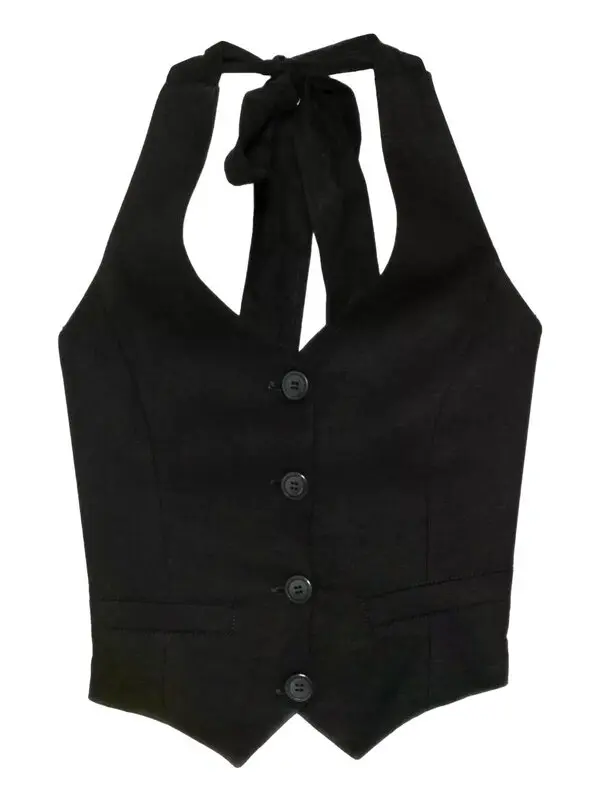 HAMZA Skipper Halter-neck Vest - Black