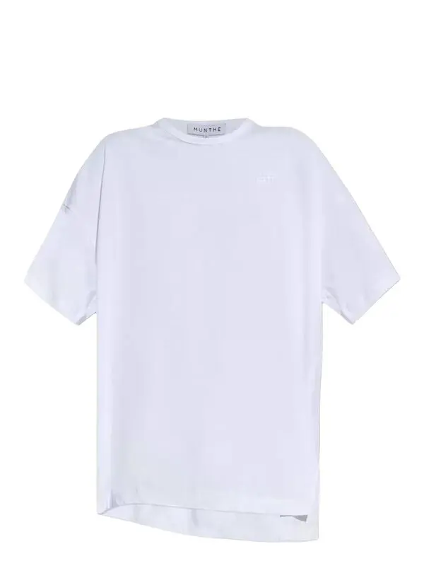 Munthe Side-slits Organic-cotton T-shirt - White