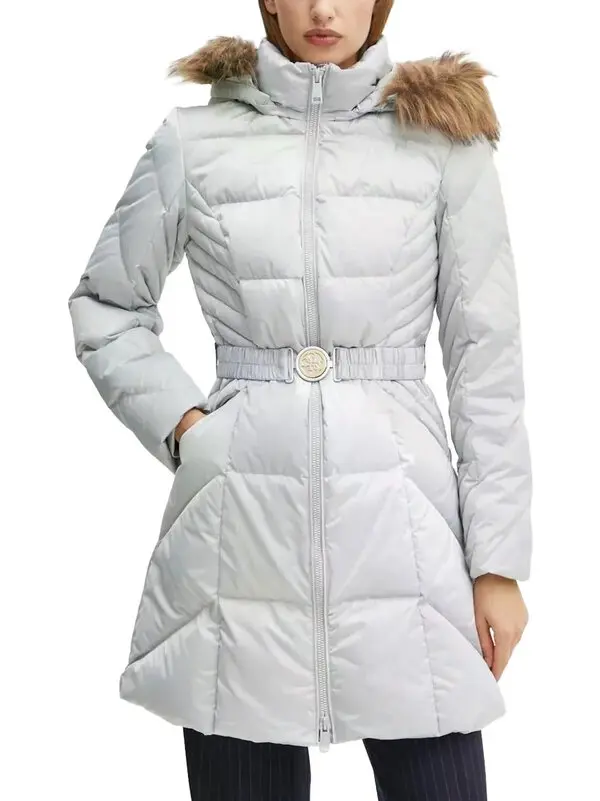 Guess Quilted Single-breasted Coat - Grey