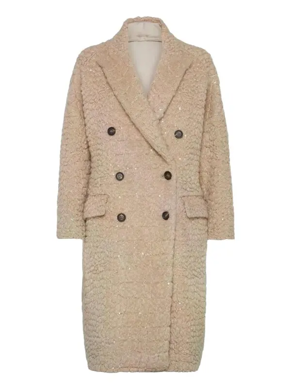 Brunello Cucinelli Boucle Sequin Coat - Neutrals